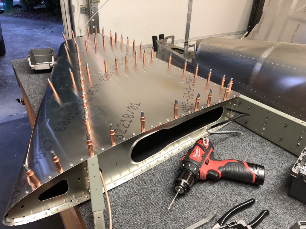 Vertical Stabilizer skin riveting - Sarah's Sling TSi Build Log